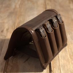Four-Pack Leather Harmonica Case by Pinegrove Leather