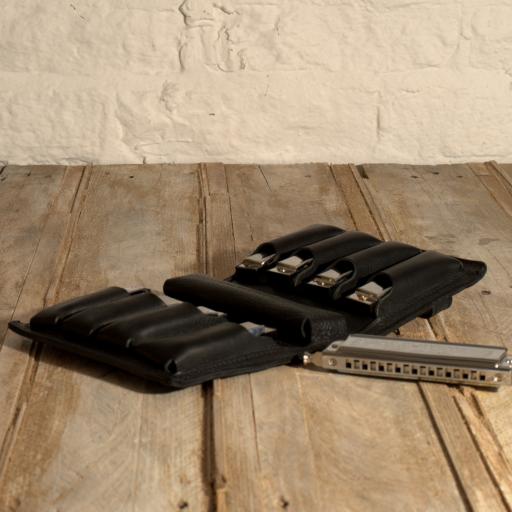 Nine-Pack Blues Harmonica Case by Pinegrove Leather