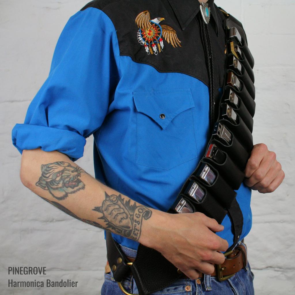 Leather Harmonica Bandolier by Pinegrove Leather
