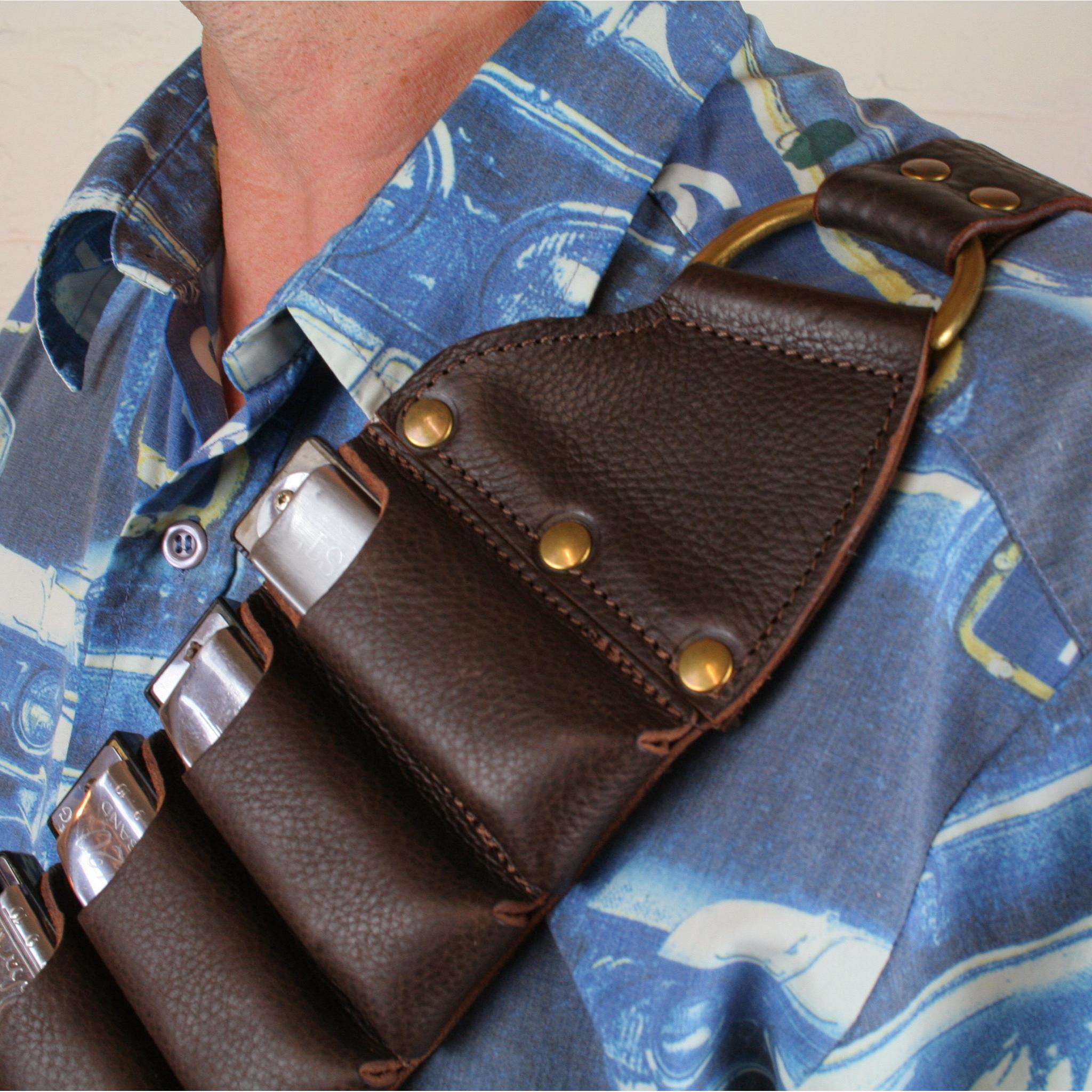Leather Harmonica Bandolier by Pinegrove Leather