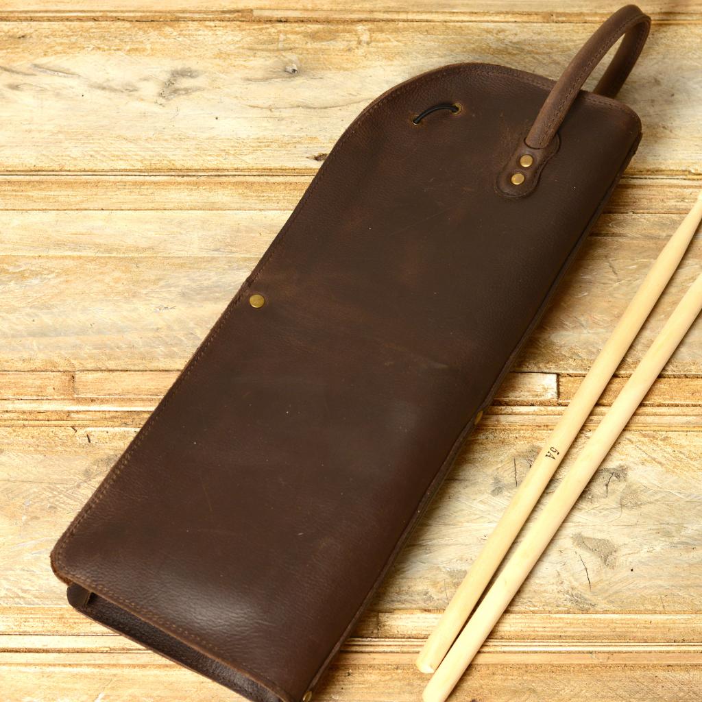 Vintage-style Leather Drumstick Bag by Pinegrove Leather