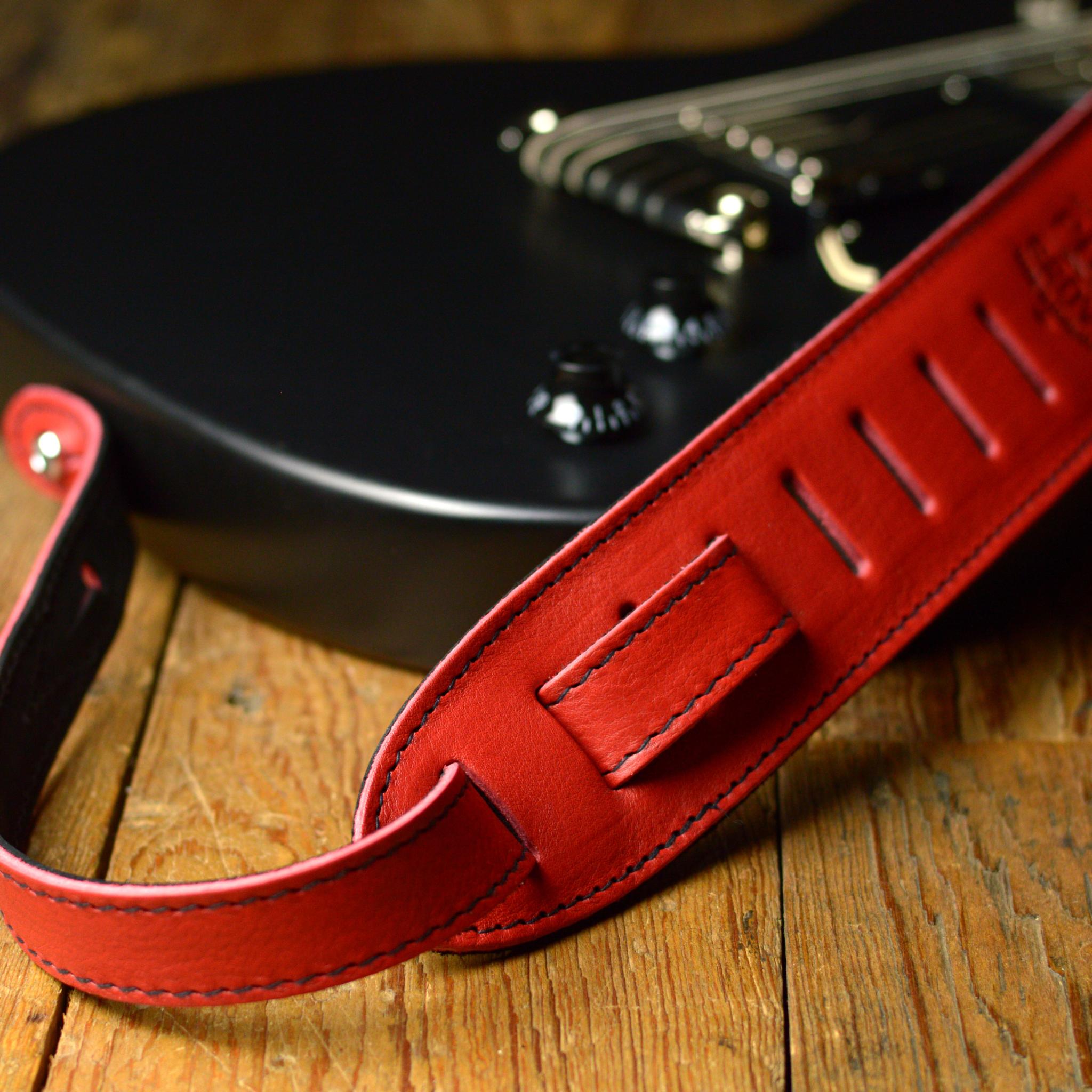 Two Tone Leather Guitar Strap Gs70 By Pinegrove Leather